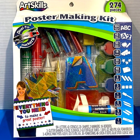 Other | Artskills Poster Making Kit Arts And Crafts Supplies 274 Pieces ...